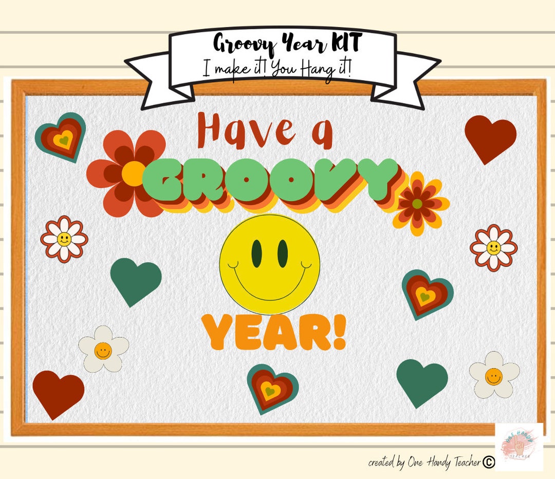 Groovy Bulletin Retro Bulletin Back to School Teacher - Etsy