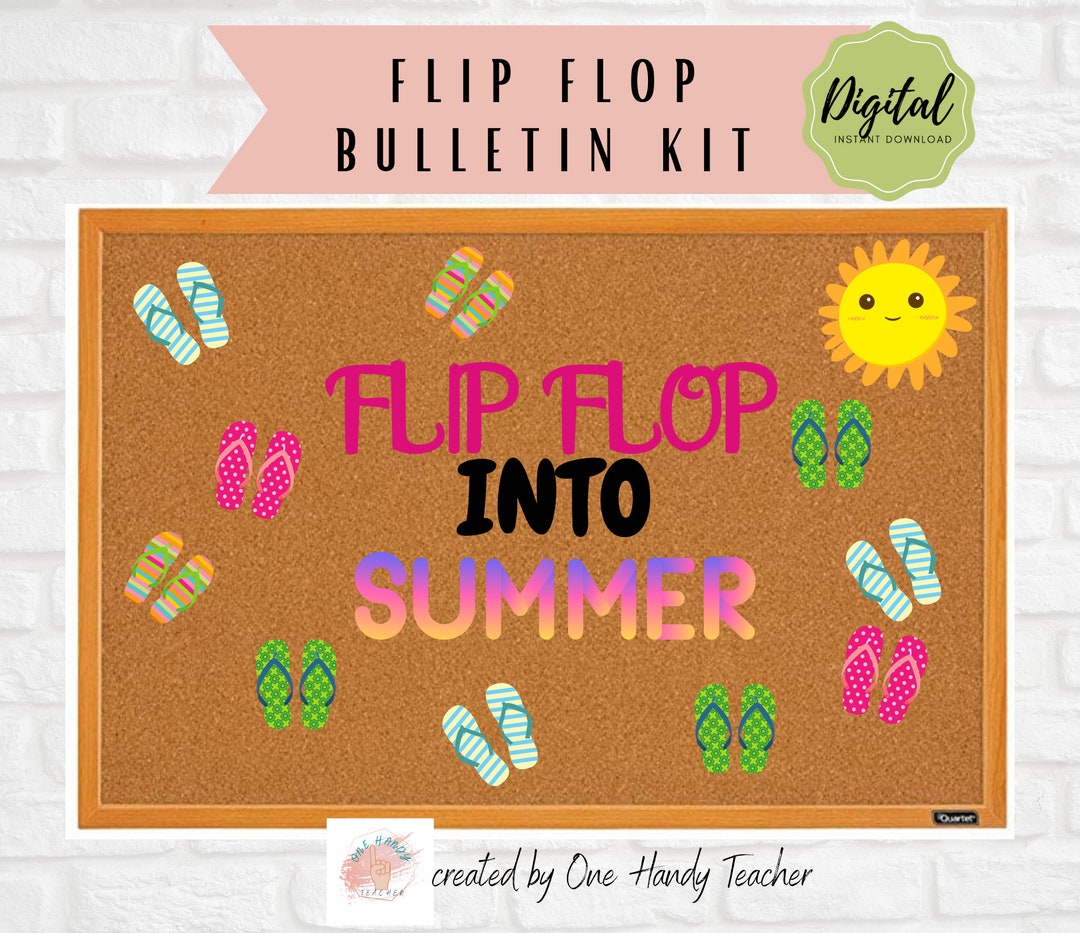 Flip Flop Summer Bulletin, Classroom Decor, Office Decor, Bulletin ...