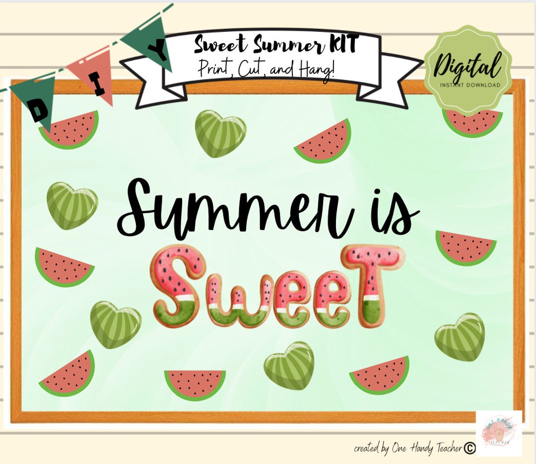 Watermelon Bulletin Summer Bulletin Back to School Teacher - Etsy