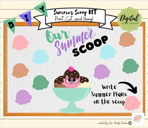 End of the Year Bulletin Summer Bulletin Ice Cream Scoop - Etsy