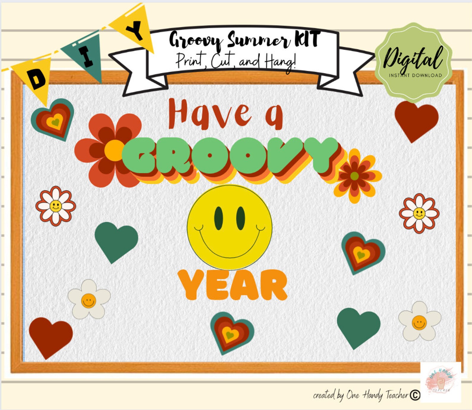 Retro Bulletin Groovy Bulletin Bulletin Board Kit Back to - Etsy