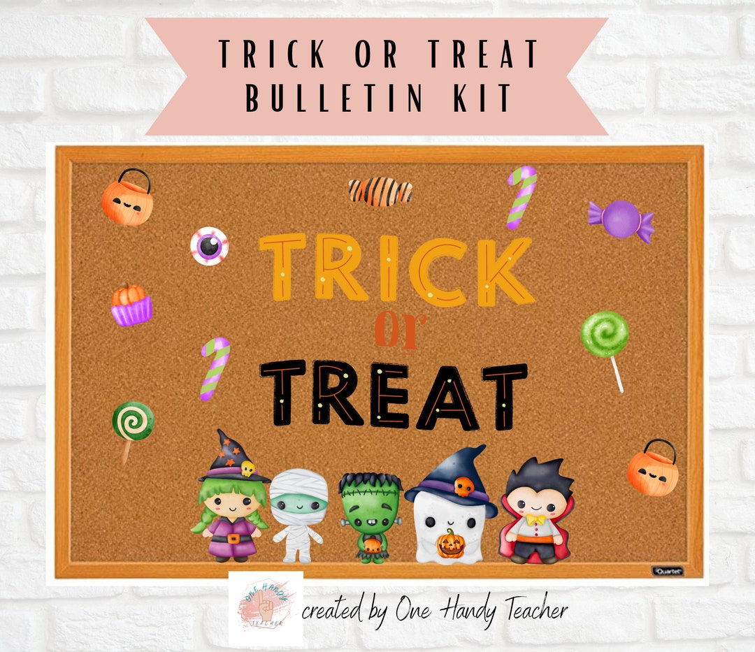 Halloween Bulletin, Trick or Treat Bulletin, October Bulletin, Bulletin ...