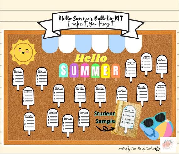 Summer Bulletin Popsicle Bulletin Bulletin Board Kit - Etsy
