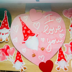 Valentine's Day Bulletin, Gnome Bulletin, Bulletin Board Kit, February ...