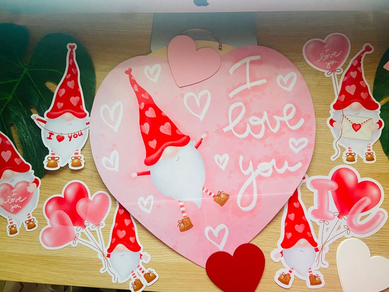 Valentine's Day Bulletin Gnome Bulletin Bulletin Board - Etsy