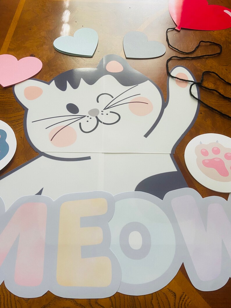 Valentine's Day Bulletin Cat Bulletin Bulletin Board - Etsy