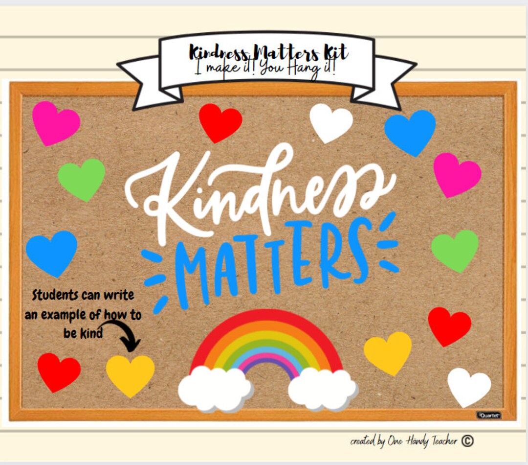 Kindness Bulletin Rainbow Bulletin Bulletin Board Kit Back - Etsy