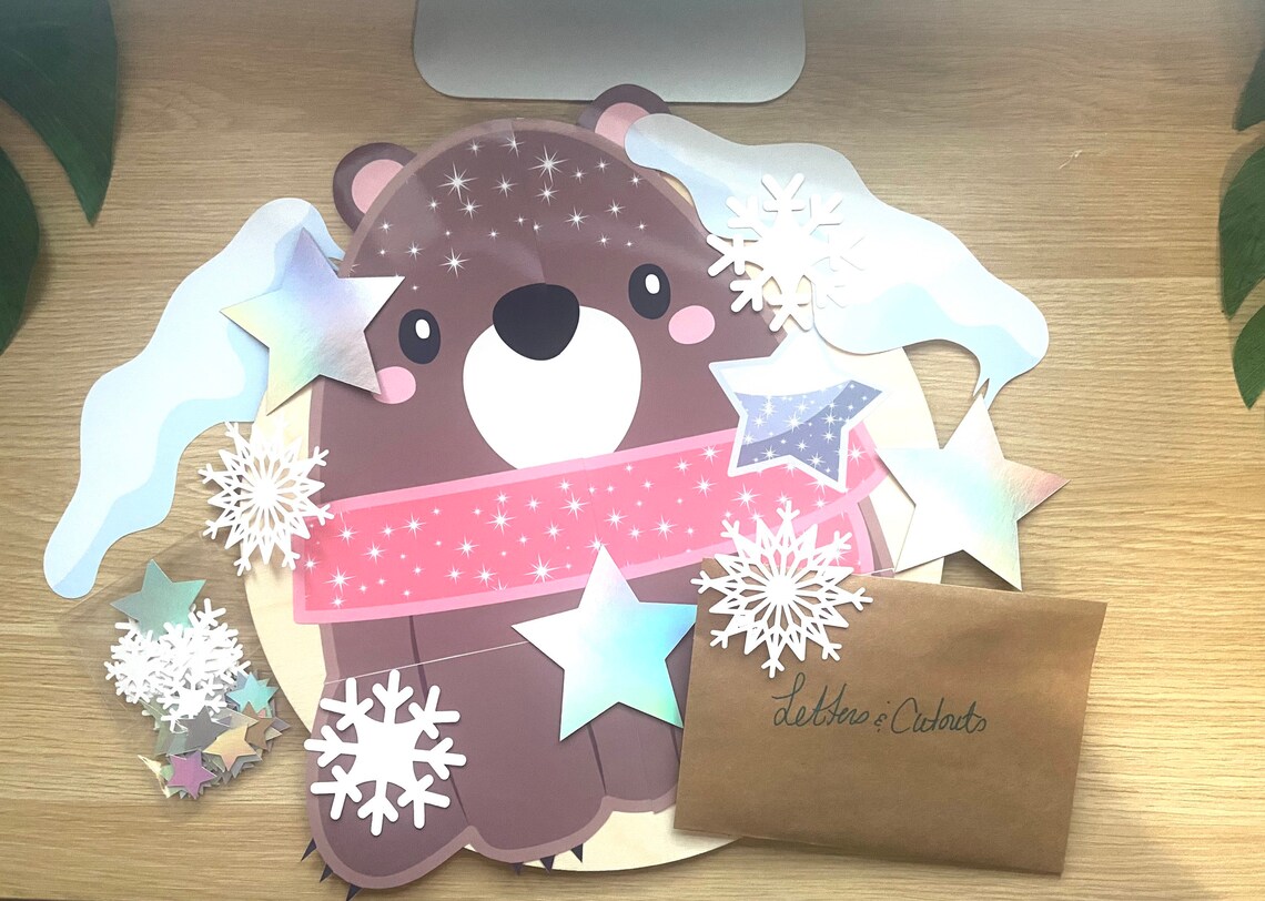 Winter Bulletin Bear Bulletin Bulletin Board Kit December - Etsy