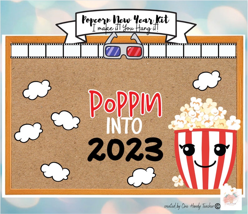 New Year Bulletin Popcorn Bulletin Teacher Classroom Office - Etsy