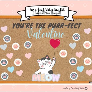 Valentine's Day Bulletin Cat Bulletin Bulletin Board - Etsy