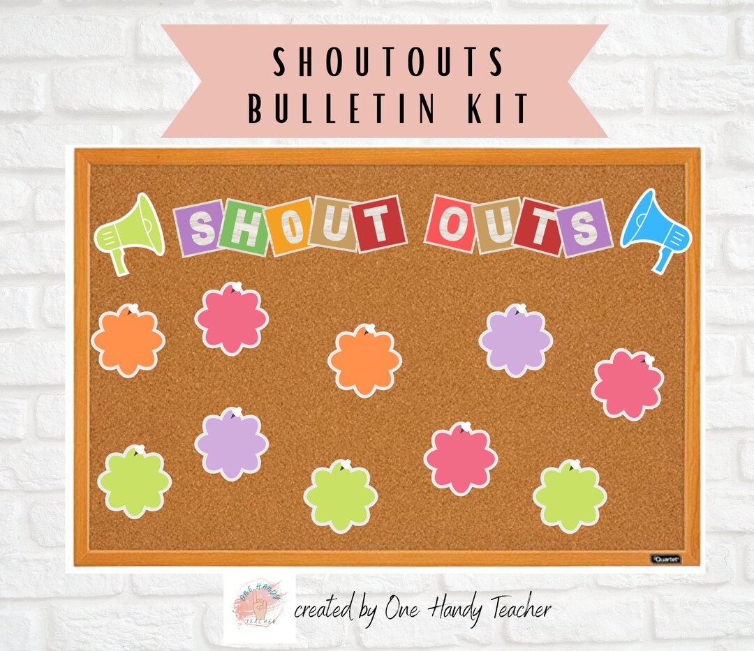 Shout Outs Bulletin Welcome Bulletin Bulletin Board Kit - Etsy