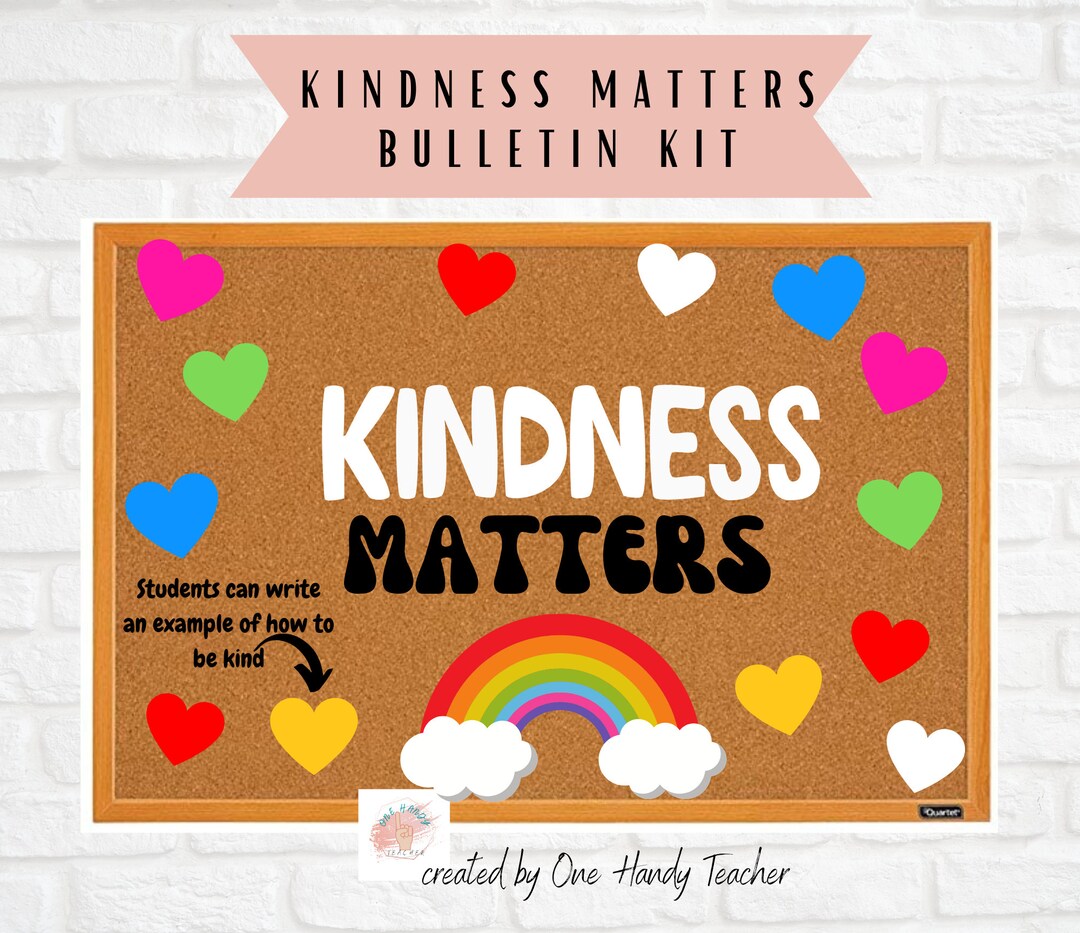 Kindness Bulletin, Rainbow Bulletin, Bulletin Board Kit, Back to School ...