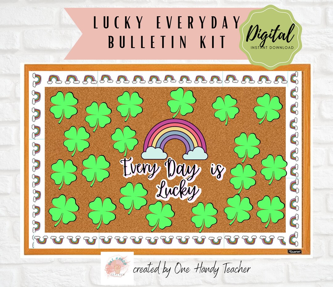 Lucky Bulletin, Rainbow Bulletin, St. Patrick's Day Bulletin, Clovers ...