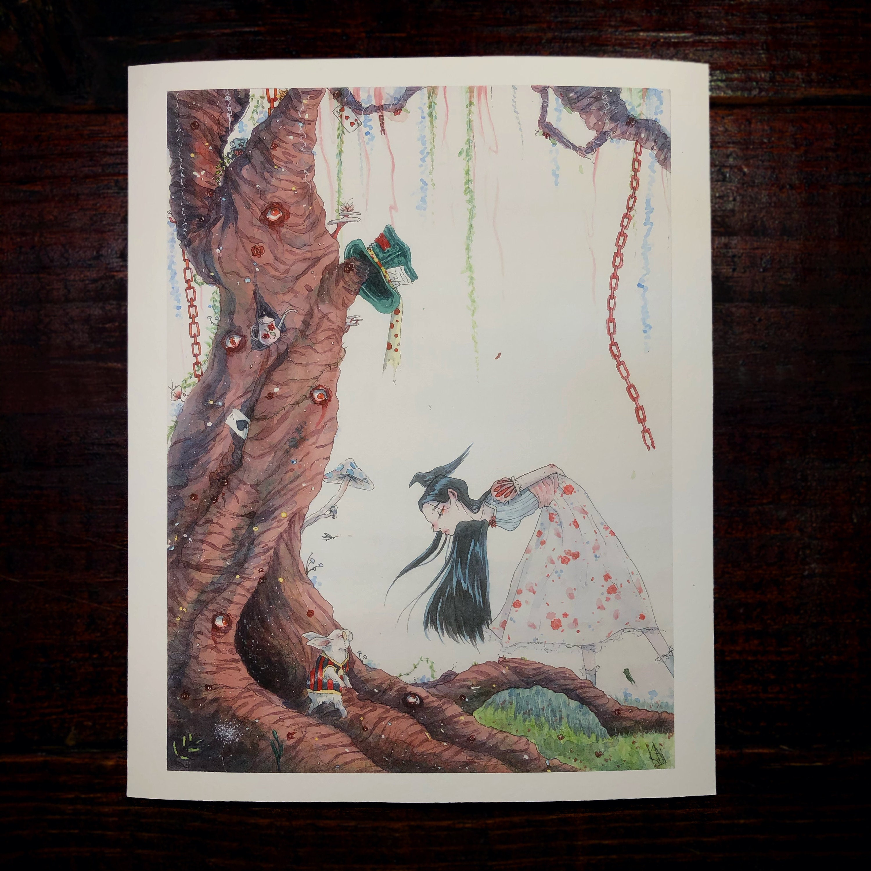 Alice and the Rabbit Hole Print | Etsy