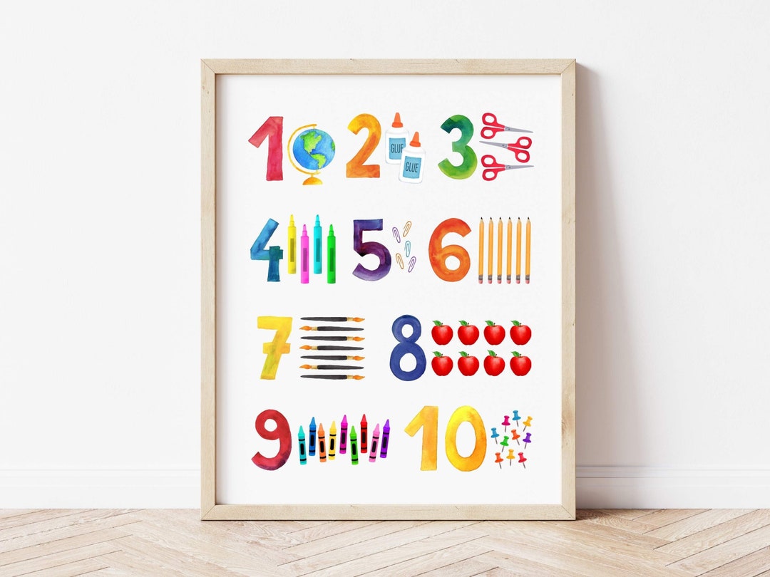 Numbers 1-10 Poster, DIGITAL DOWNLOAD, Educational Print, Printable ...
