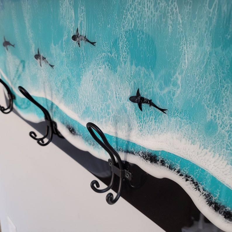 Black Beach Ocean Wave Coat Rack - Etsy