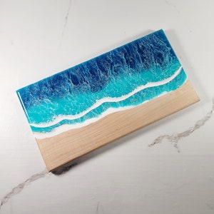 Ocean Wave Maple Epoxy Charcuterie Board W/ Handles | Cheese Board ...