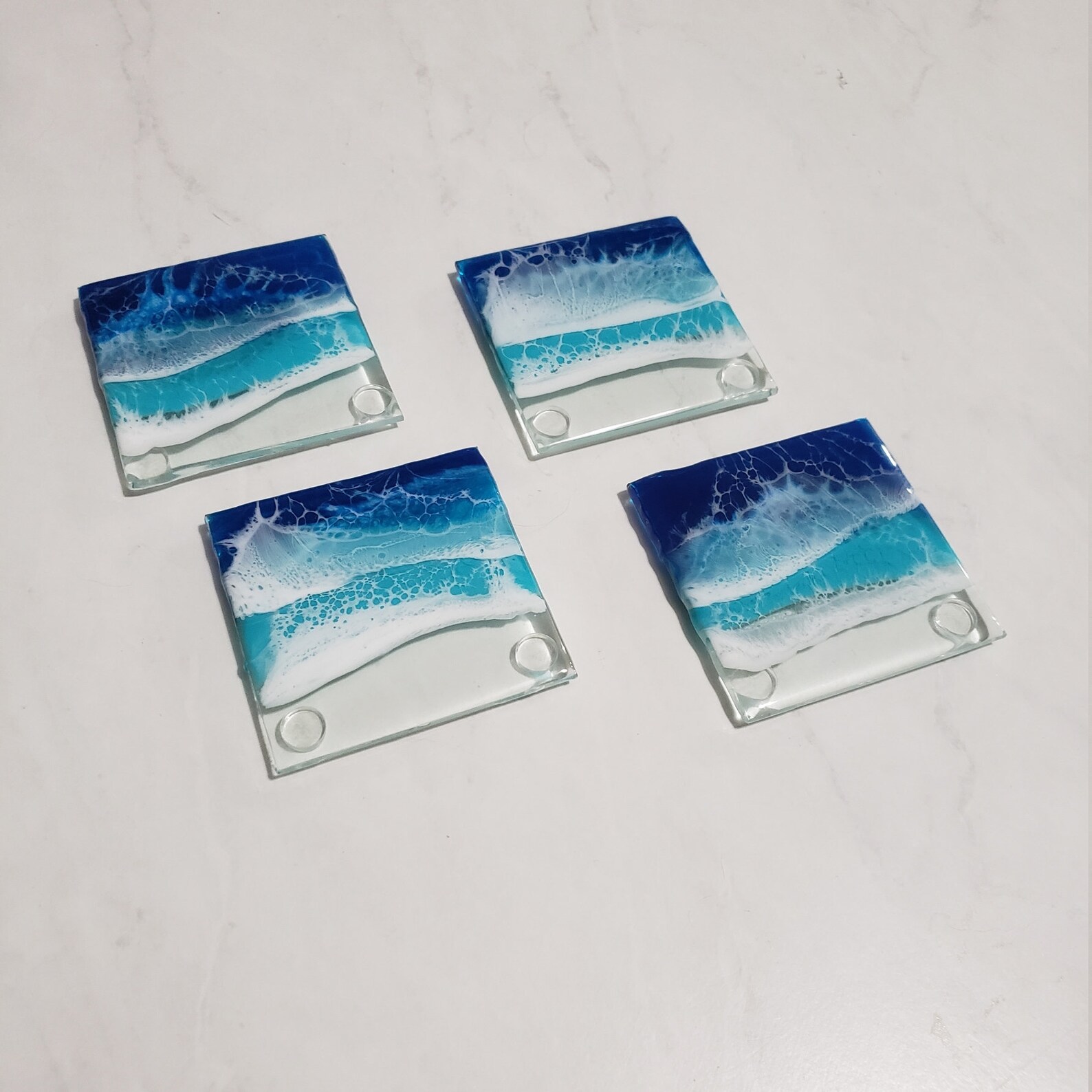 Ocean Wave Glass Coasters Set of 4 - Etsy