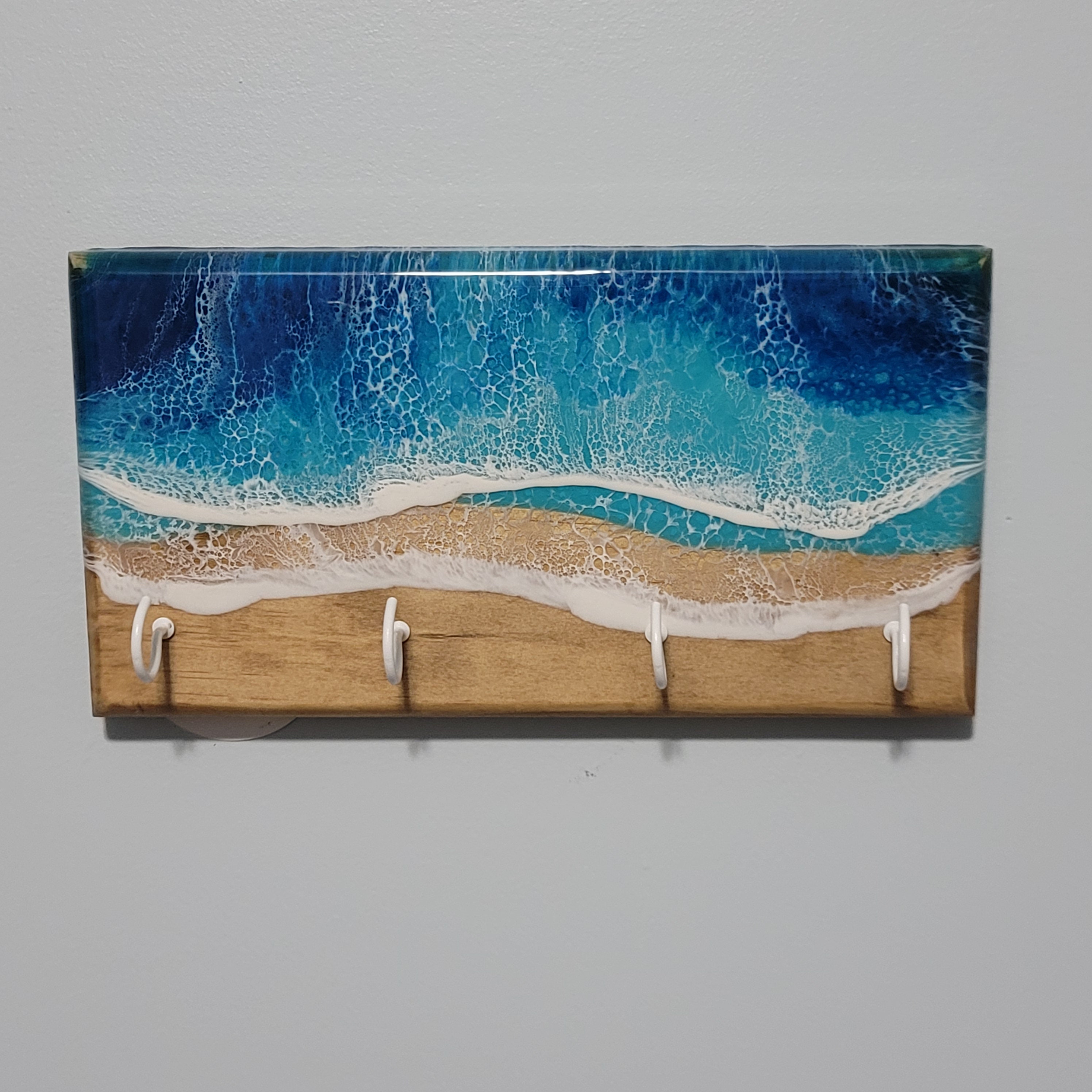 Ocean Wave Epoxy Key Ring Holder - Etsy
