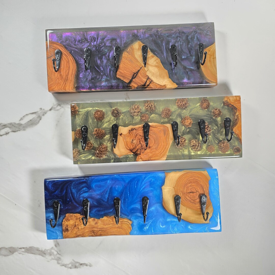 Epoxy River Key Ring Holder | Wall Mounted - Etsy