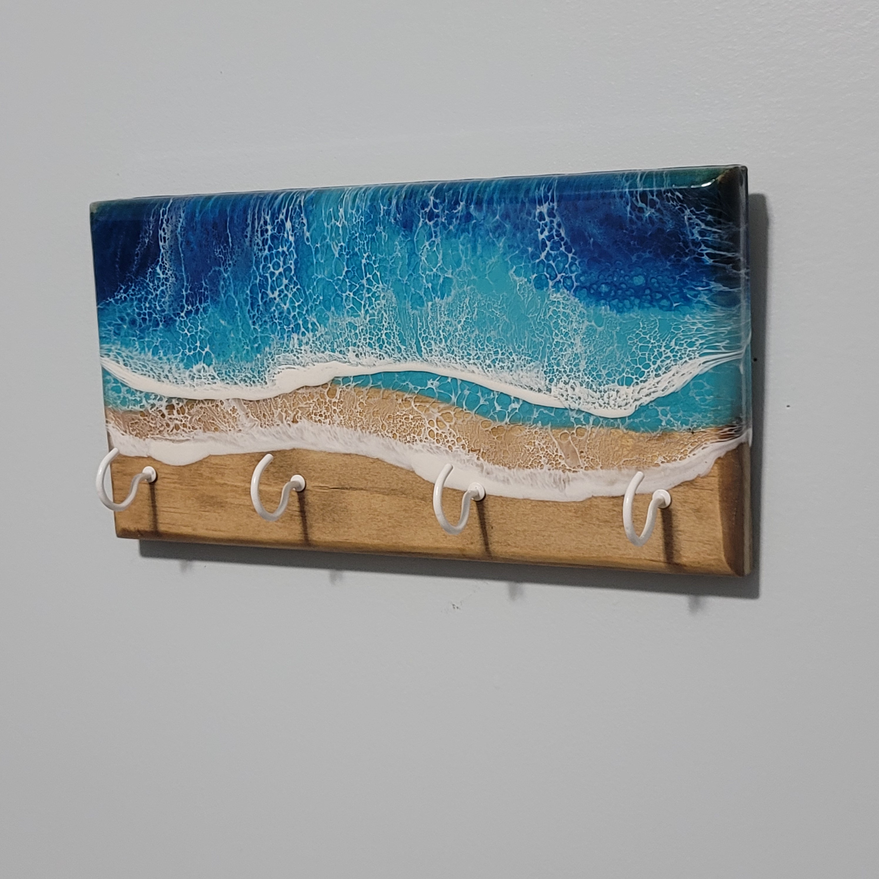Ocean Wave Epoxy Key Ring Holder - Etsy
