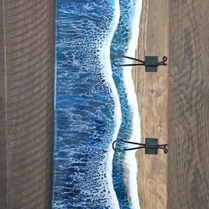 Deep Blue Ocean Wave Wall Mounted Coat Rack - Etsy