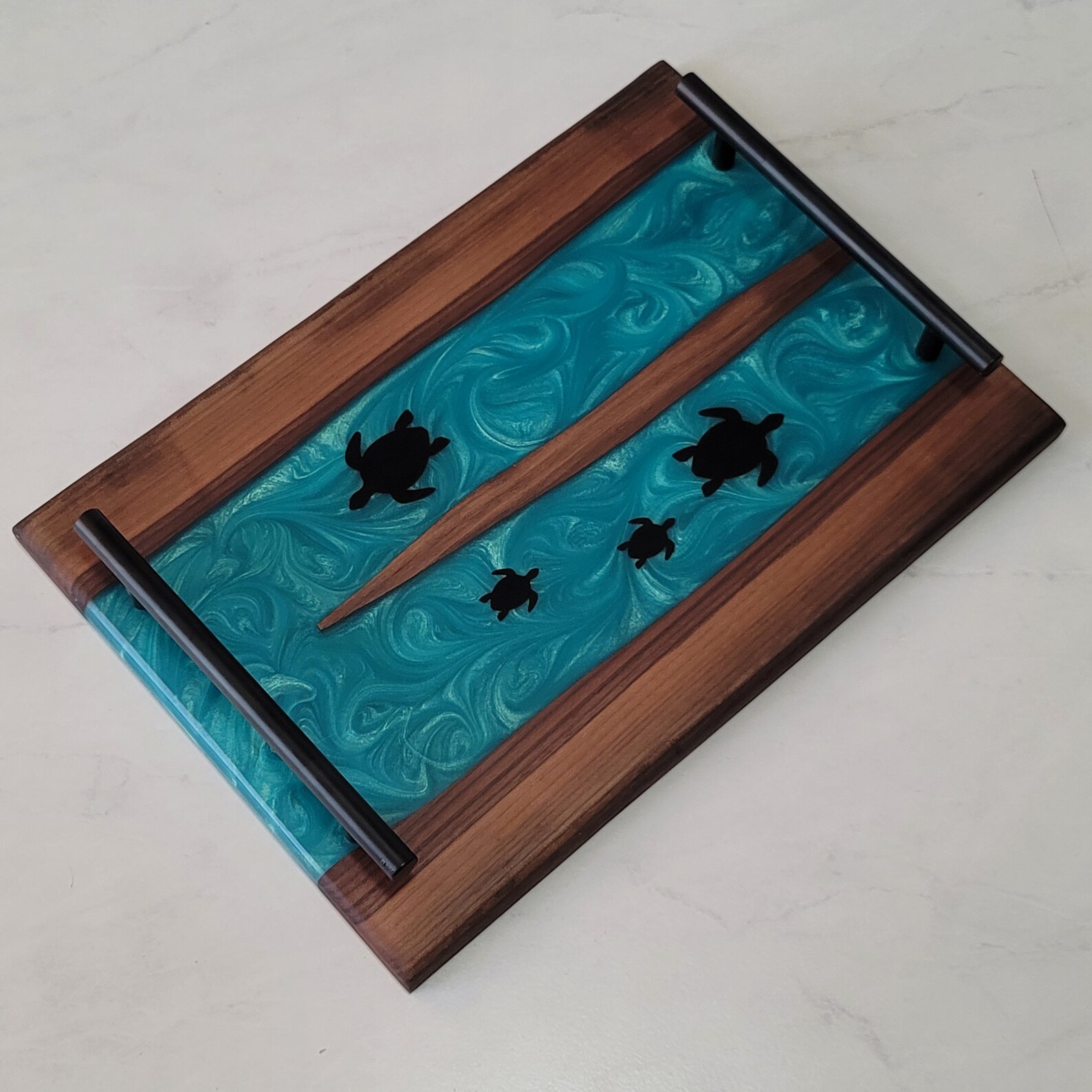 Swimming Sea Turtles Epoxy River Charcuterie Board - Etsy