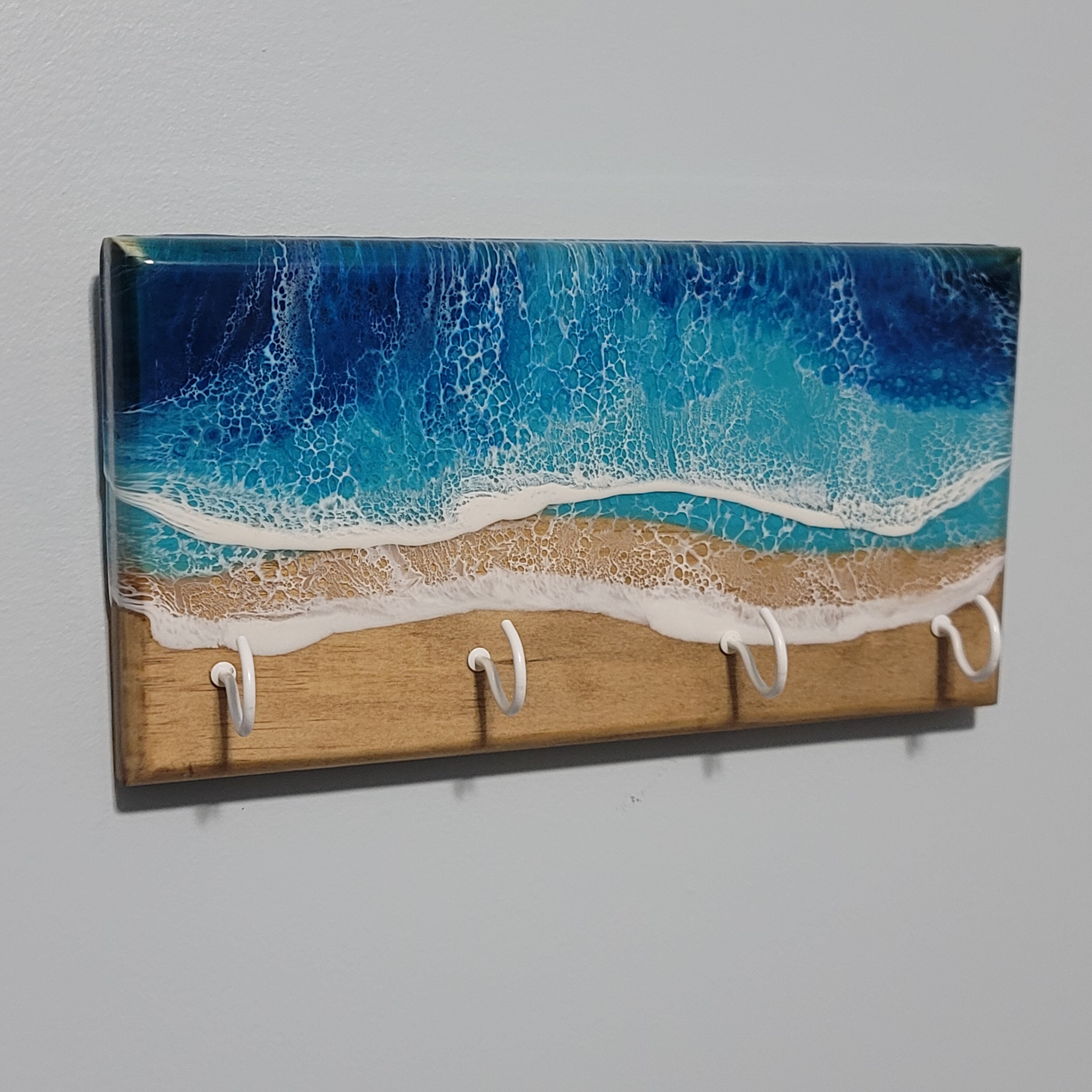 Ocean Wave Epoxy Key Ring Holder - Etsy