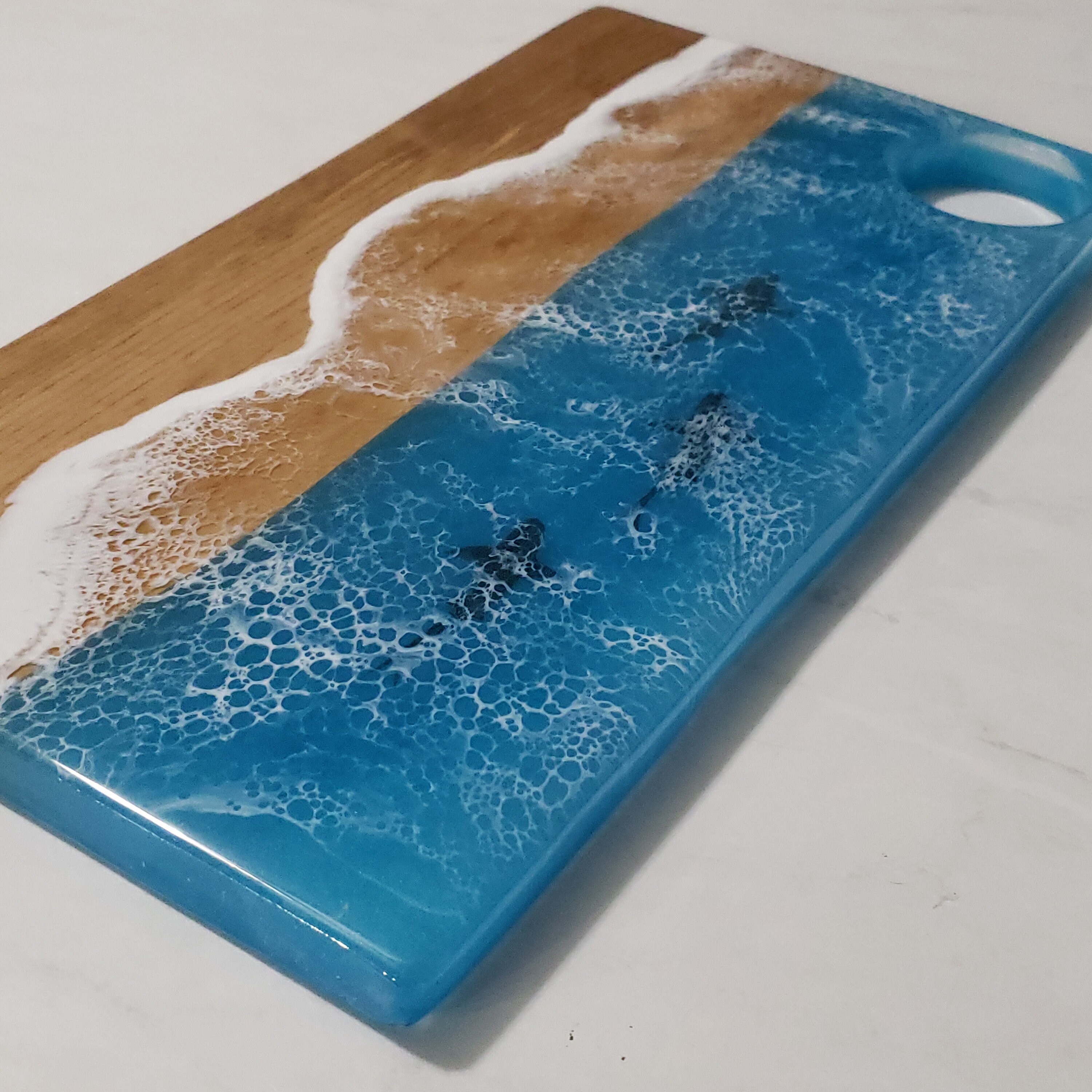 Sneaky Shark Epoxy River Charcuterie Board W/ Ocean Waves | Etsy