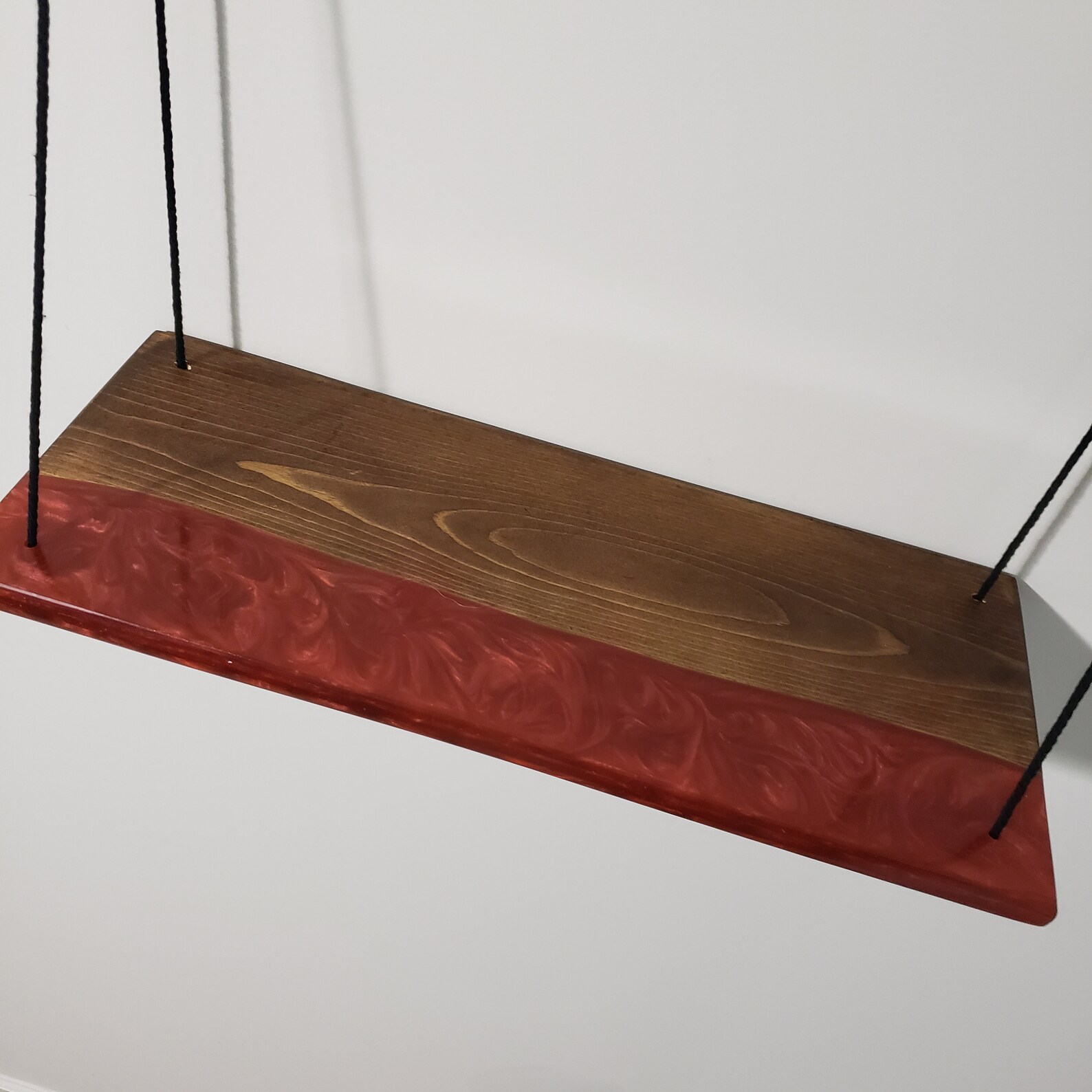 Epoxy River Hanging Shelves Set of 2 Wine Red | Etsy