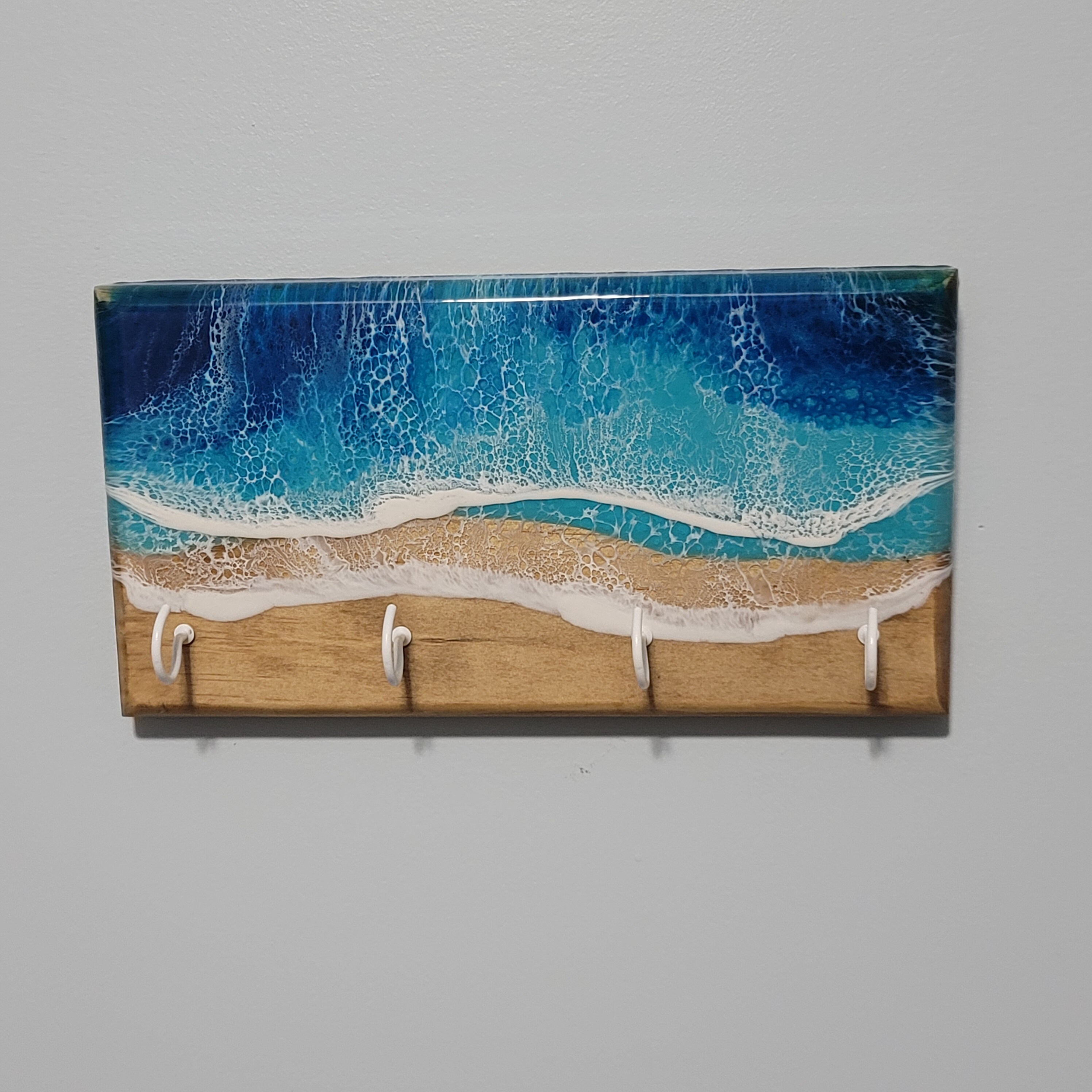 Ocean Wave Epoxy Key Ring Holder - Etsy