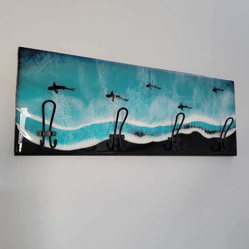 Black Beach Ocean Wave Coat Rack - Etsy
