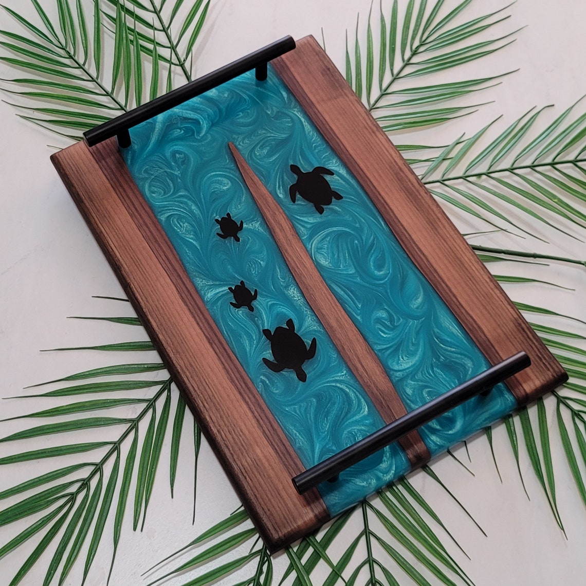 Swimming Sea Turtles Epoxy River Charcuterie Board - Etsy