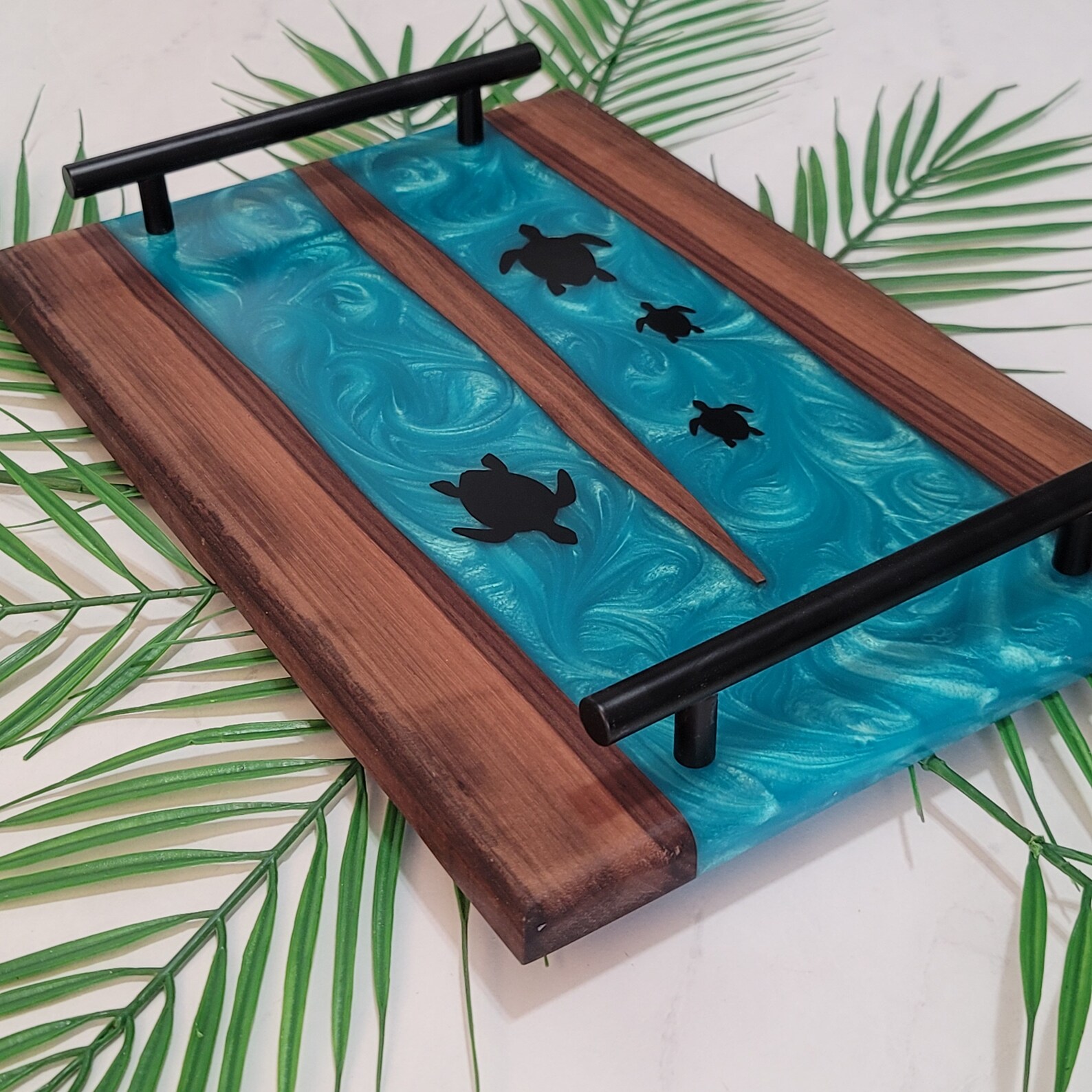 Swimming Sea Turtles Epoxy River Charcuterie Board - Etsy