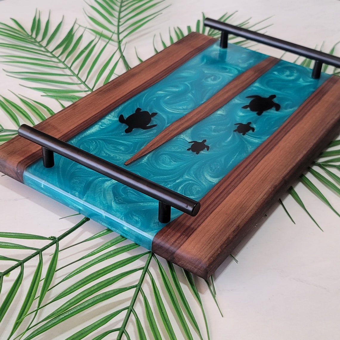 Swimming Sea Turtles Epoxy River Charcuterie Board - Etsy