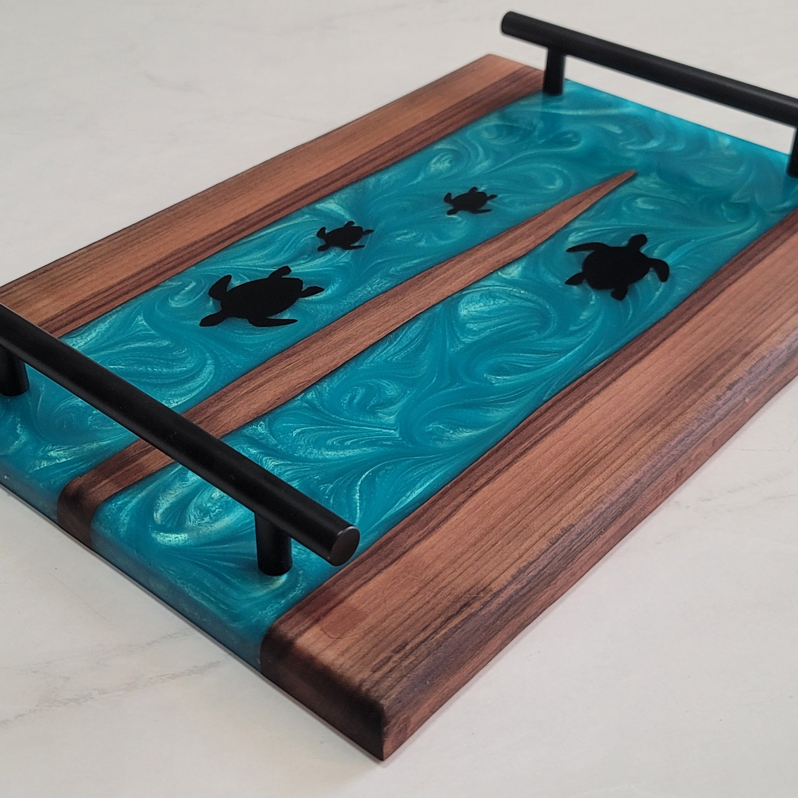 Swimming Sea Turtles Epoxy River Charcuterie Board - Etsy