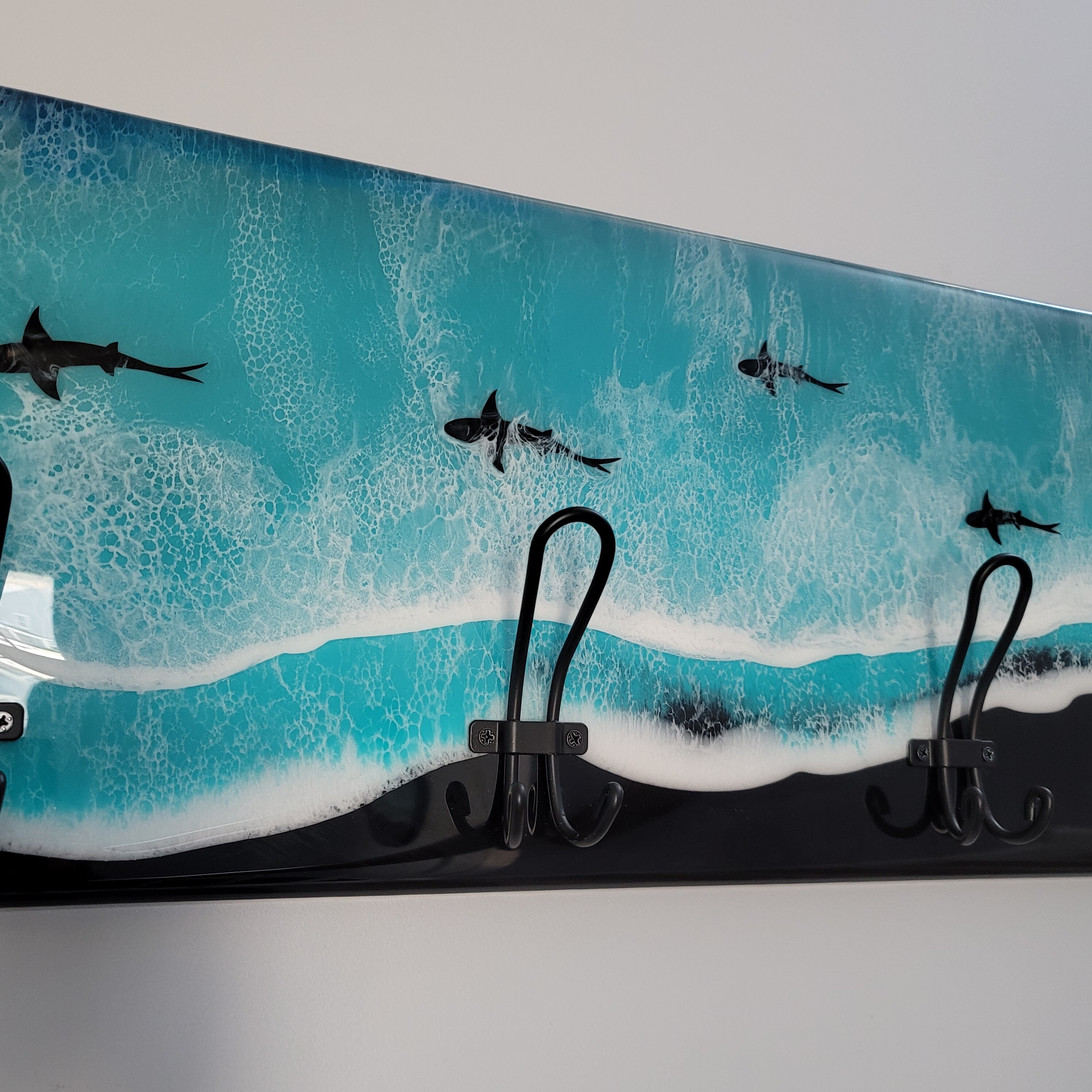 Black Beach Ocean Wave Coat Rack - Etsy