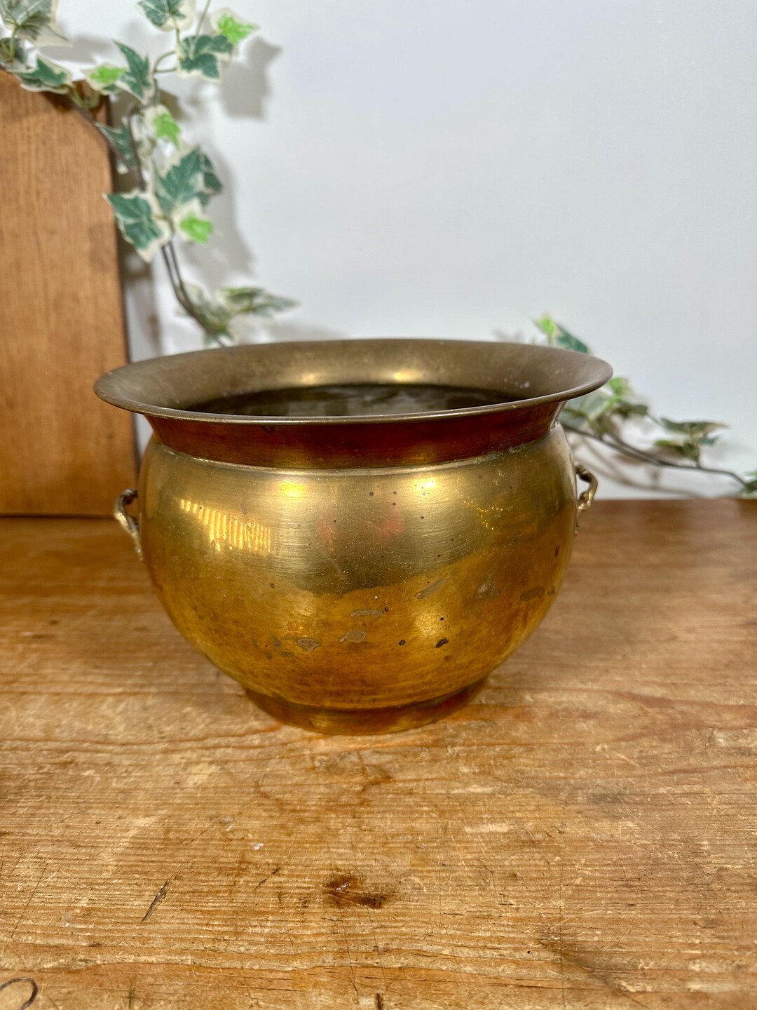 Vintage Large Brass Plant Pot | Vintage Large Plant Pot | Cactus Pots ...