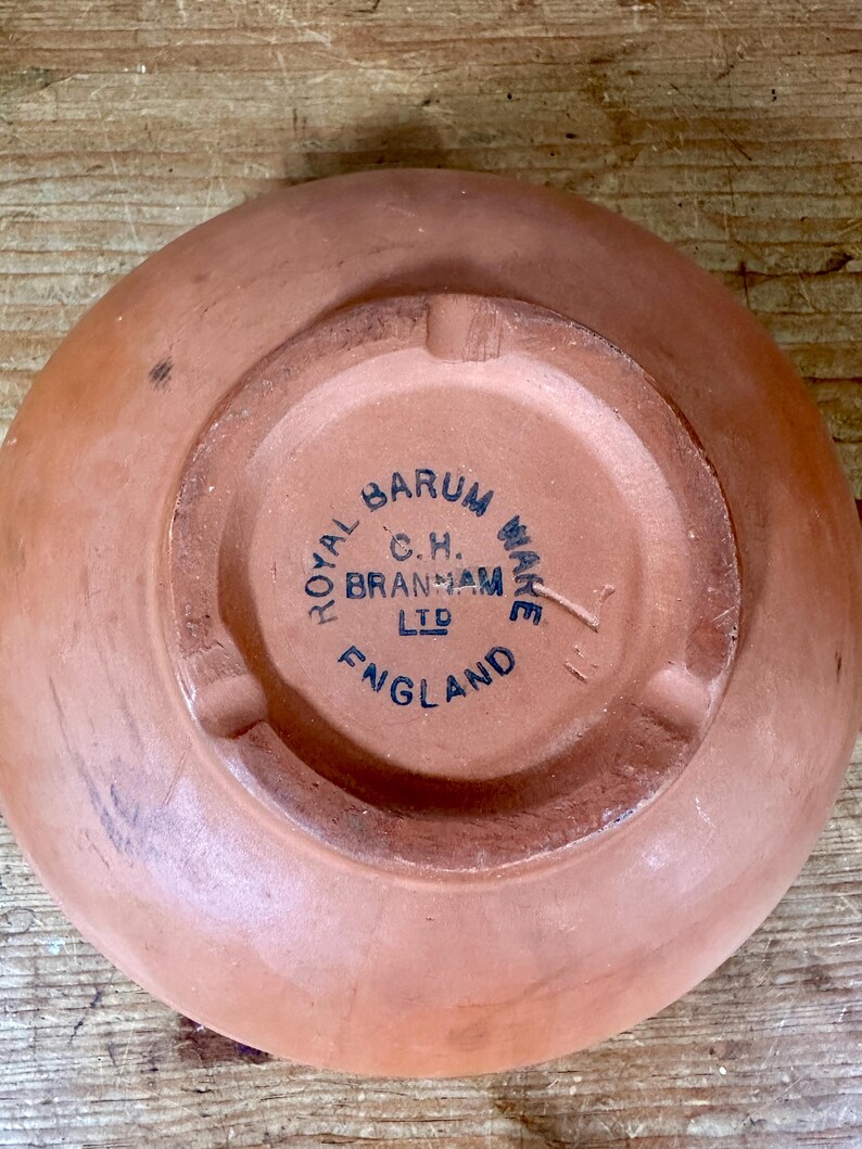 Vintage Royal Barum Ware Terracotta Bowl: Cream Glazed Interior - Etsy