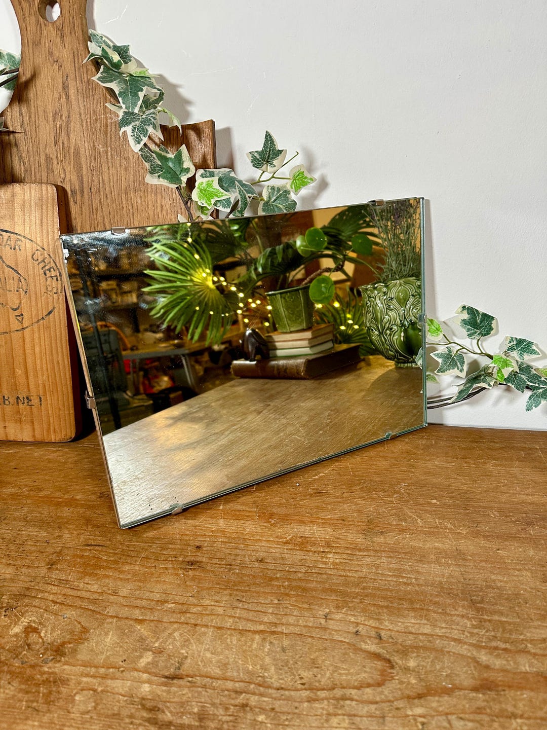 Vintage Small 1950s Frameless Rectangle Mirror Vintage Frameless Mirror ...