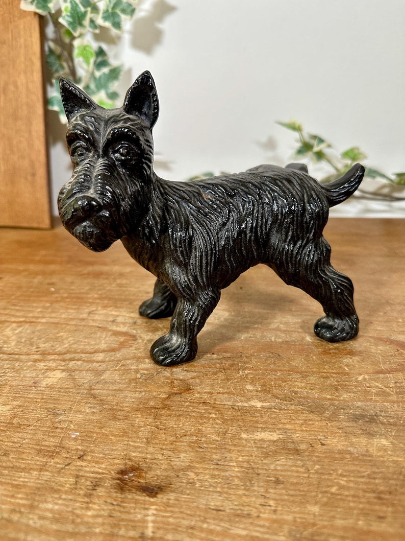 Vintage Cast Iron Scottie Dog Doorstop: Heavy Dog Door Stop, Hallway ...