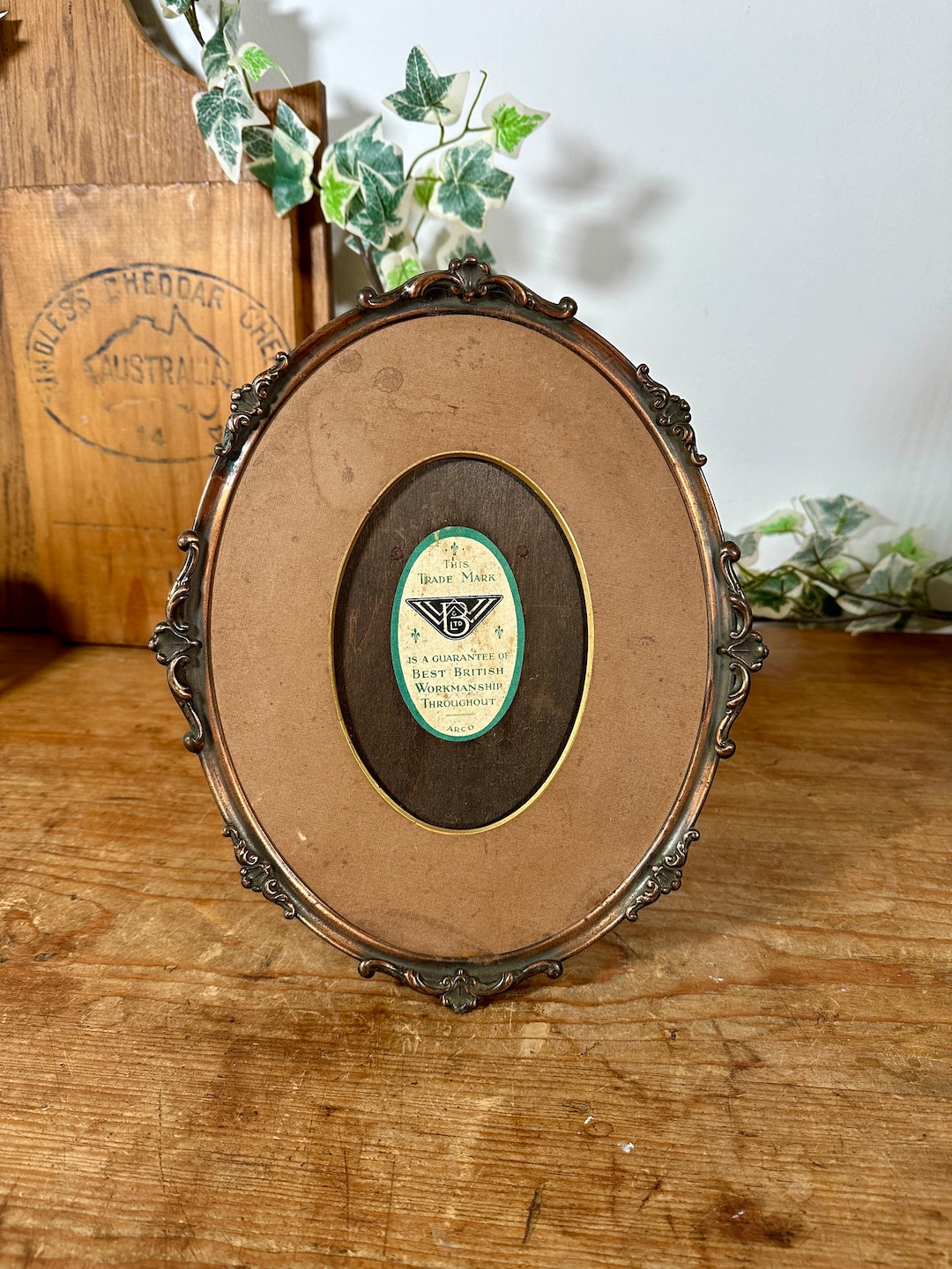 Vintage Arco Copper Metal Photo Frame Old Photo Frame Oval Photograph ...