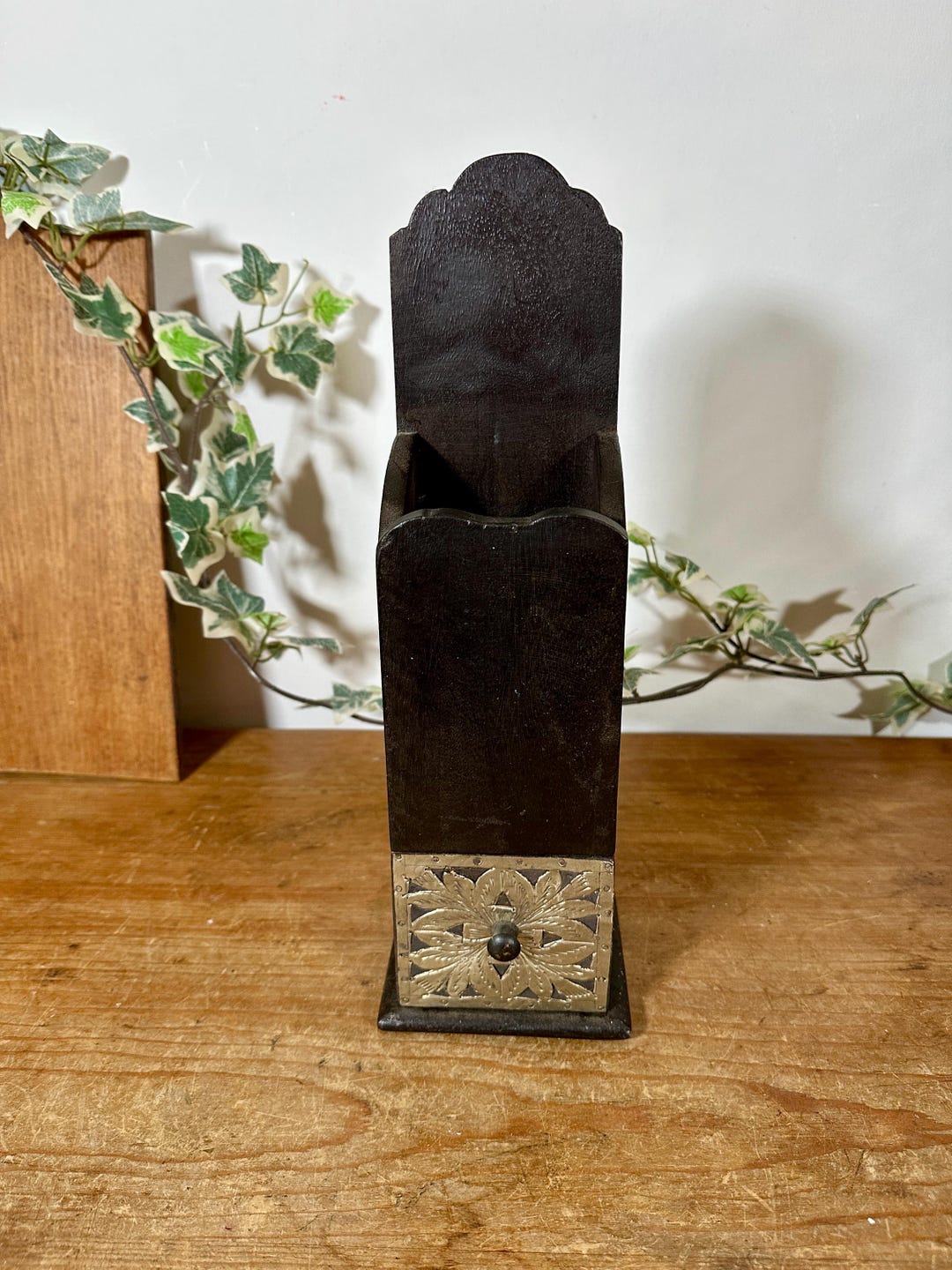 Vintage Wooden Candle Box With Drawer | Candle Box | Vintage Wooden ...