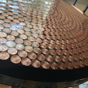 Stunning Penny Tiled Bistro Table Encased in Resin/epoxy - Etsy
