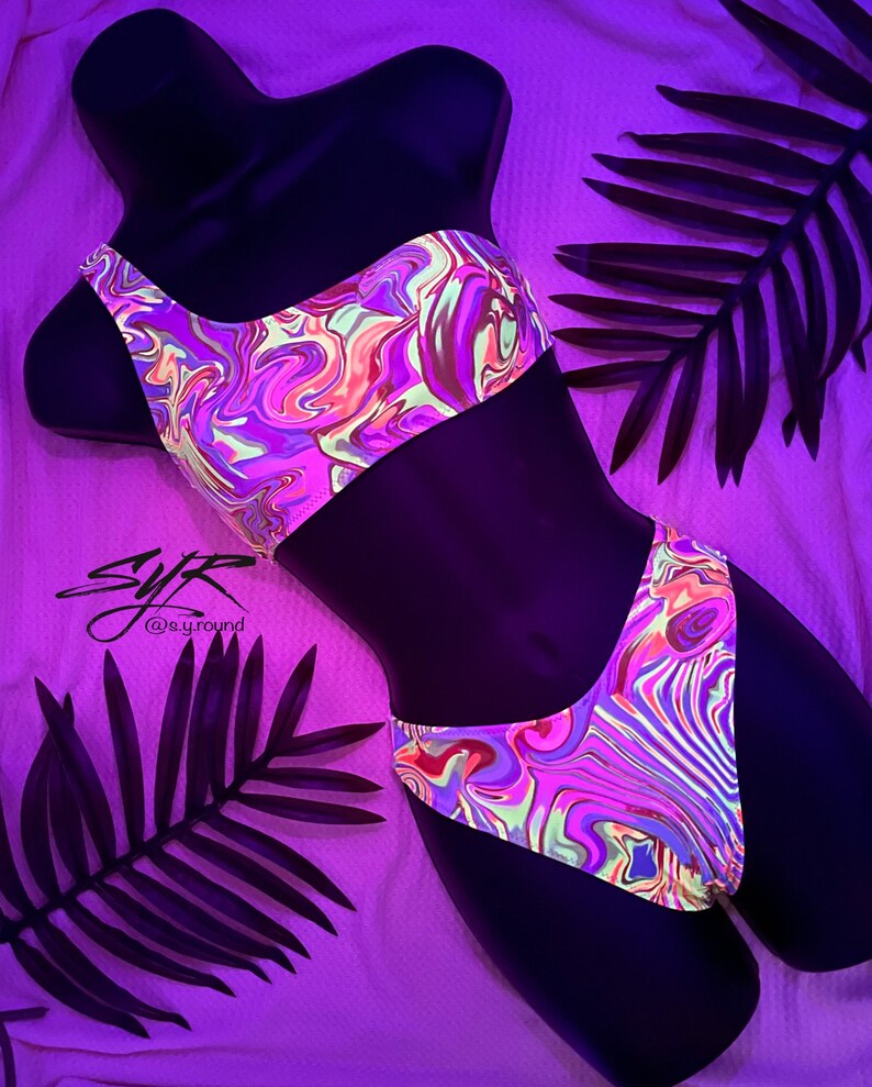 Swimsuit Women. Rave Swimwear Women.uv Glow in Dark Bikini Set. Rave ...