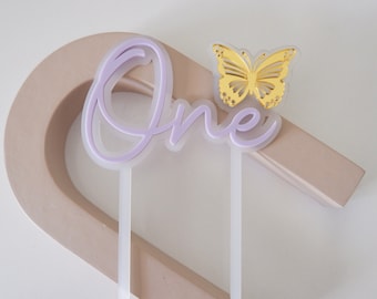 One Butterfly Birthday Cake Topper, First Birthday Cake Topper - Etsy