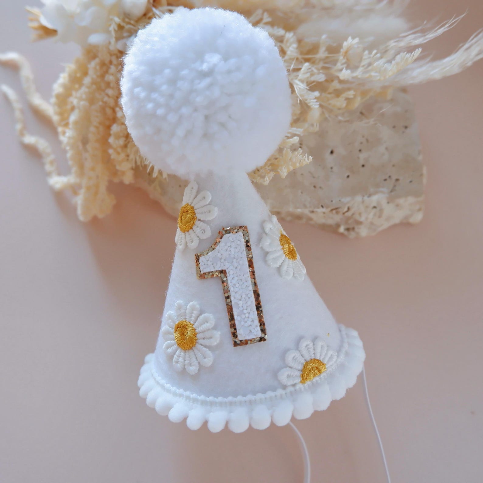 White Daisy Boho Party Hat - White Daisy Boho Birthday Hat - Birthday ...