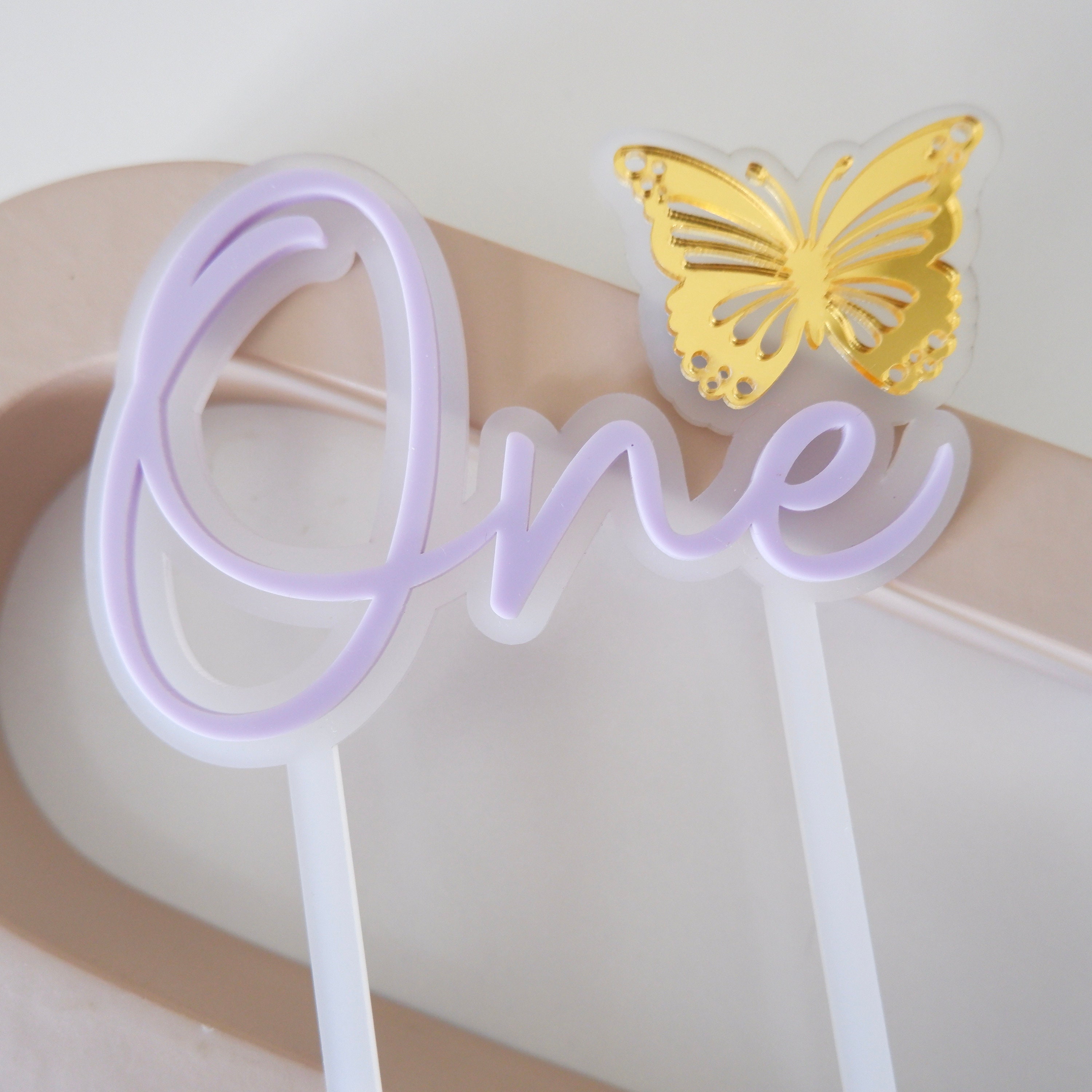 Purple Butterfly One Cake Topper - First Birthday Cake Topper - One ...