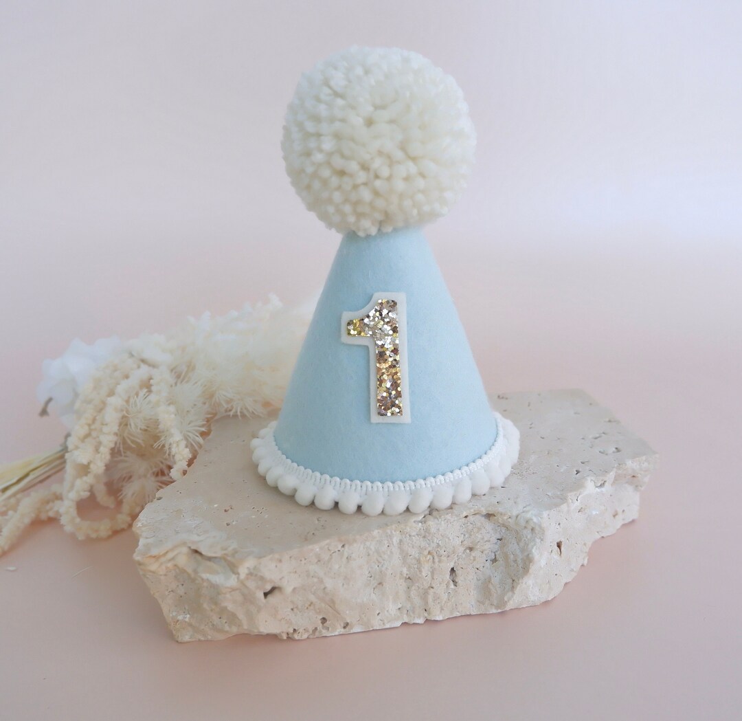 Light Blue Party Hat - Light Blue Birthday Hat - First Birthday ...