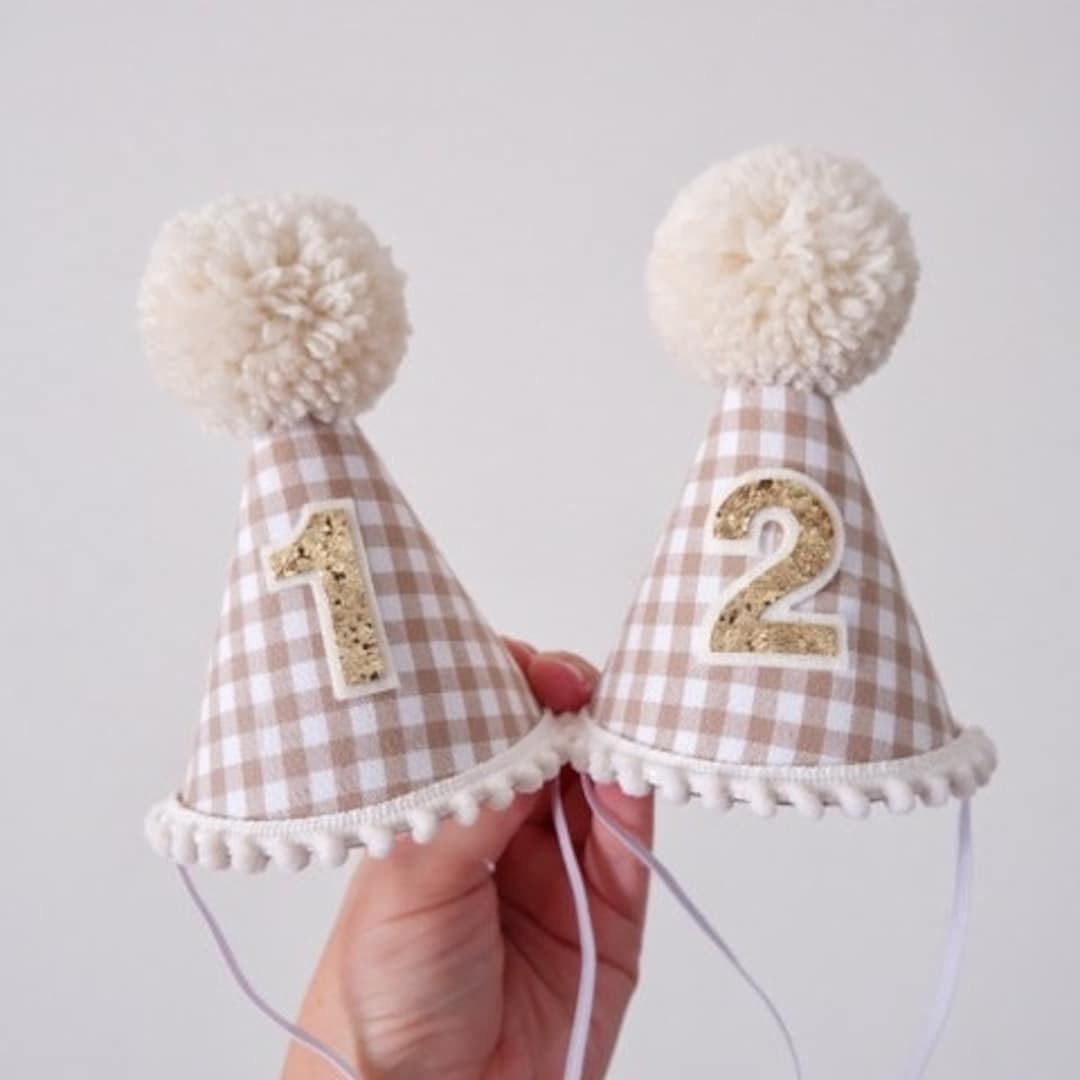 Gingham Pattern Party Hat - Gingham Pattern Birthday Hat - Birthday ...